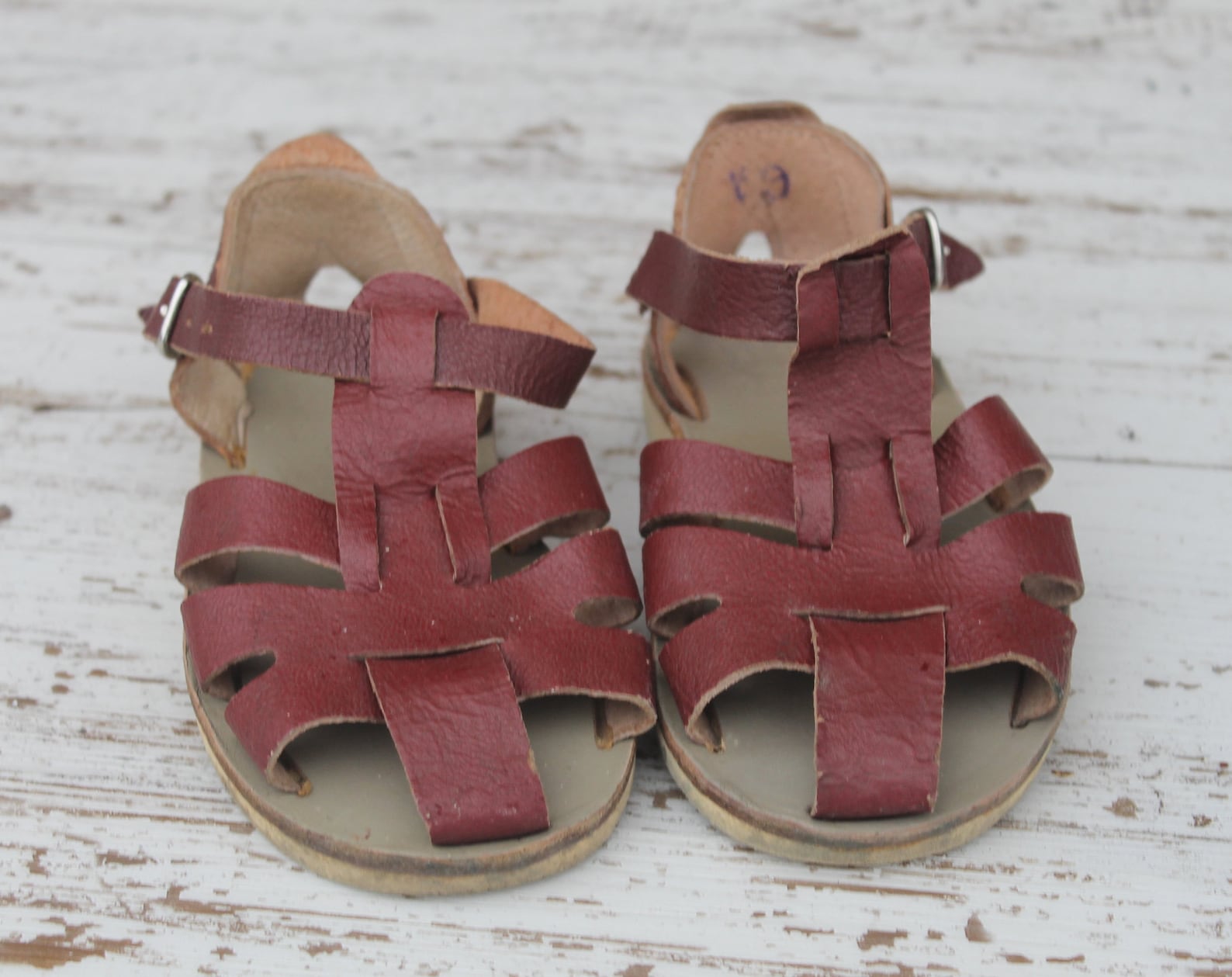 Vintage Leather Sandals Soviet Babies Shoes Kids Brown - Etsy