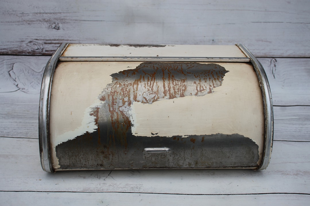 Vintage Bread Box, Large Rustic Bread Box for Decor, Farmhouse Beige ...