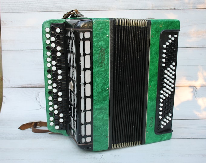 Antique Bayan Accordion, Harmonic, Old Button Musical Instrument ...