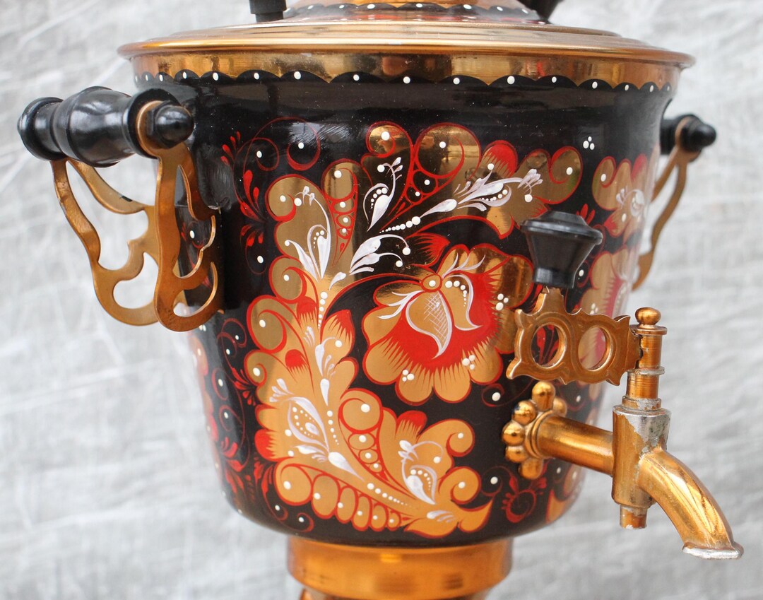 Working Russian Samovar,samovar Electric,green Gold Samovar for Gift ...