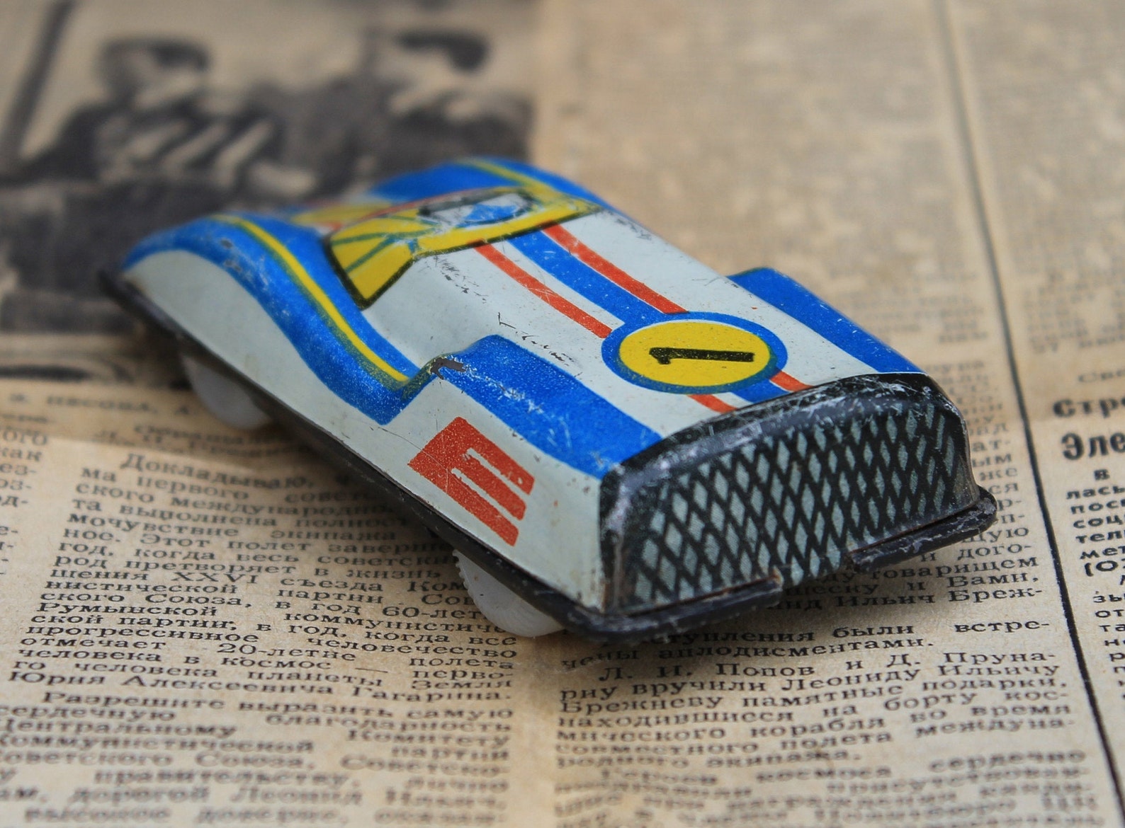 Antique Toy Car Soviet Toy Race Car Russian Blue Retro Car - Etsy