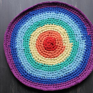 Handmade Round Chair Pads, Braided Rug, Rainbow Rug for Rustic ...