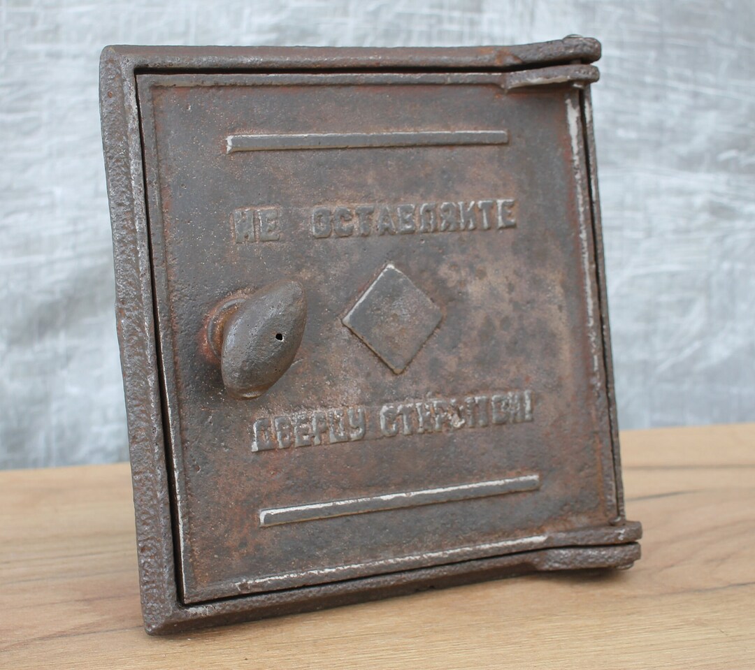 Cast Iron Wood Fired Oven Door,antique Metal Door,soviet Furnace Door ...