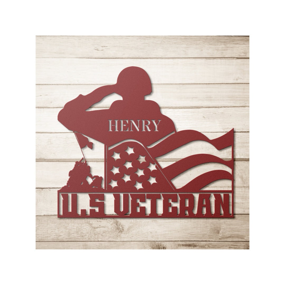 U.S Veteran American Flag Die-cut Metal Sign - Etsy