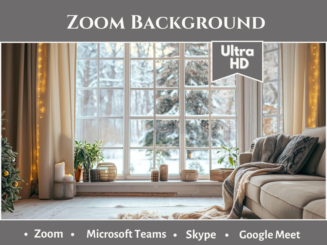 Zoom Background Winter Window Home Office Virtual Background Christmas ...