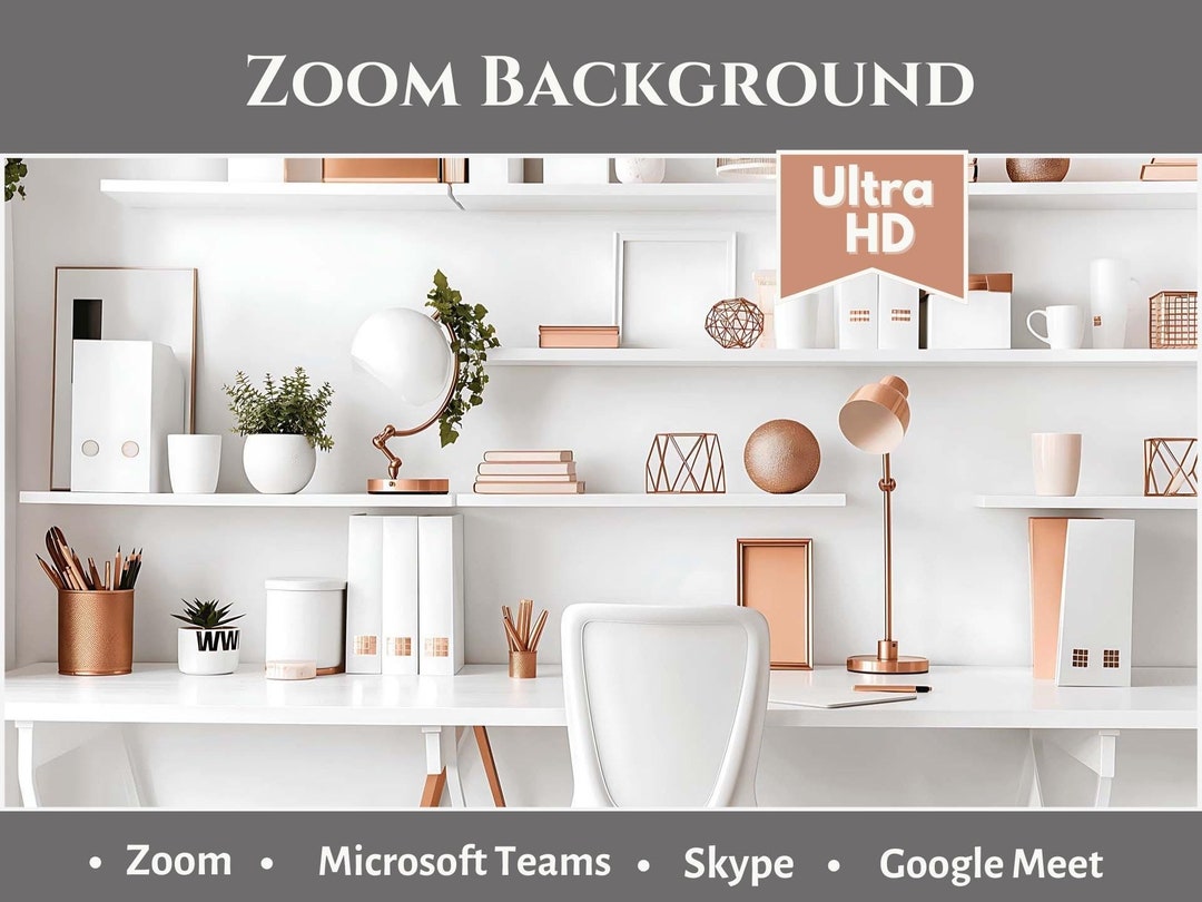 Modern White Zoom Office Background - Artful Home Office | White Zoom ...