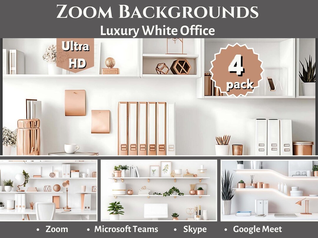 Modern Home Office Digital Background Wall for Zoom Office Virtual ...