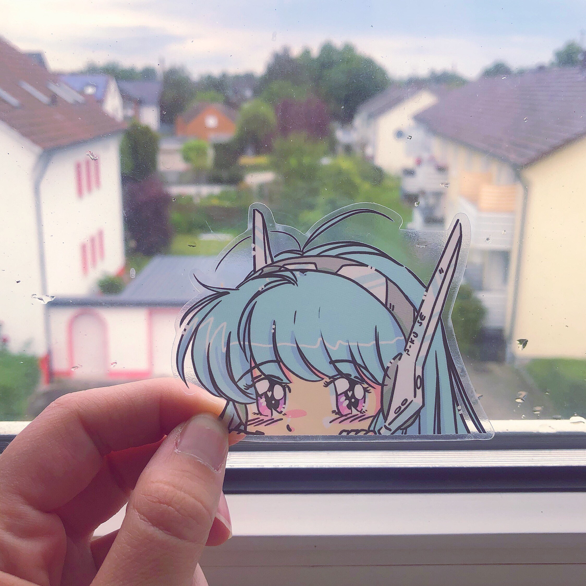 Piko-chan Car Peeker Sticker - Etsy