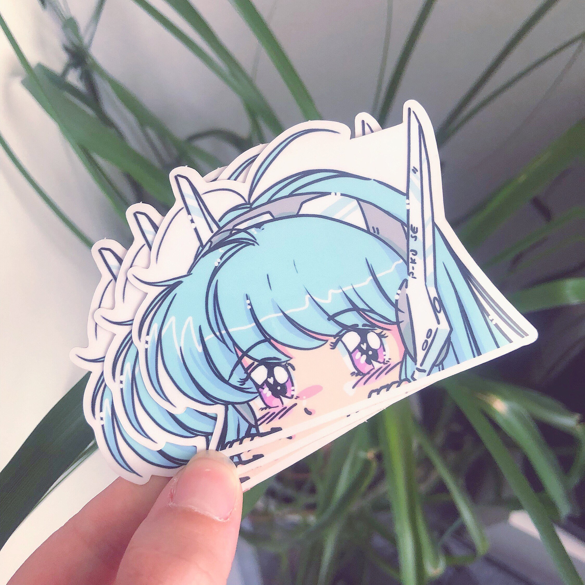 Piko-chan Car Peeker Sticker - Etsy