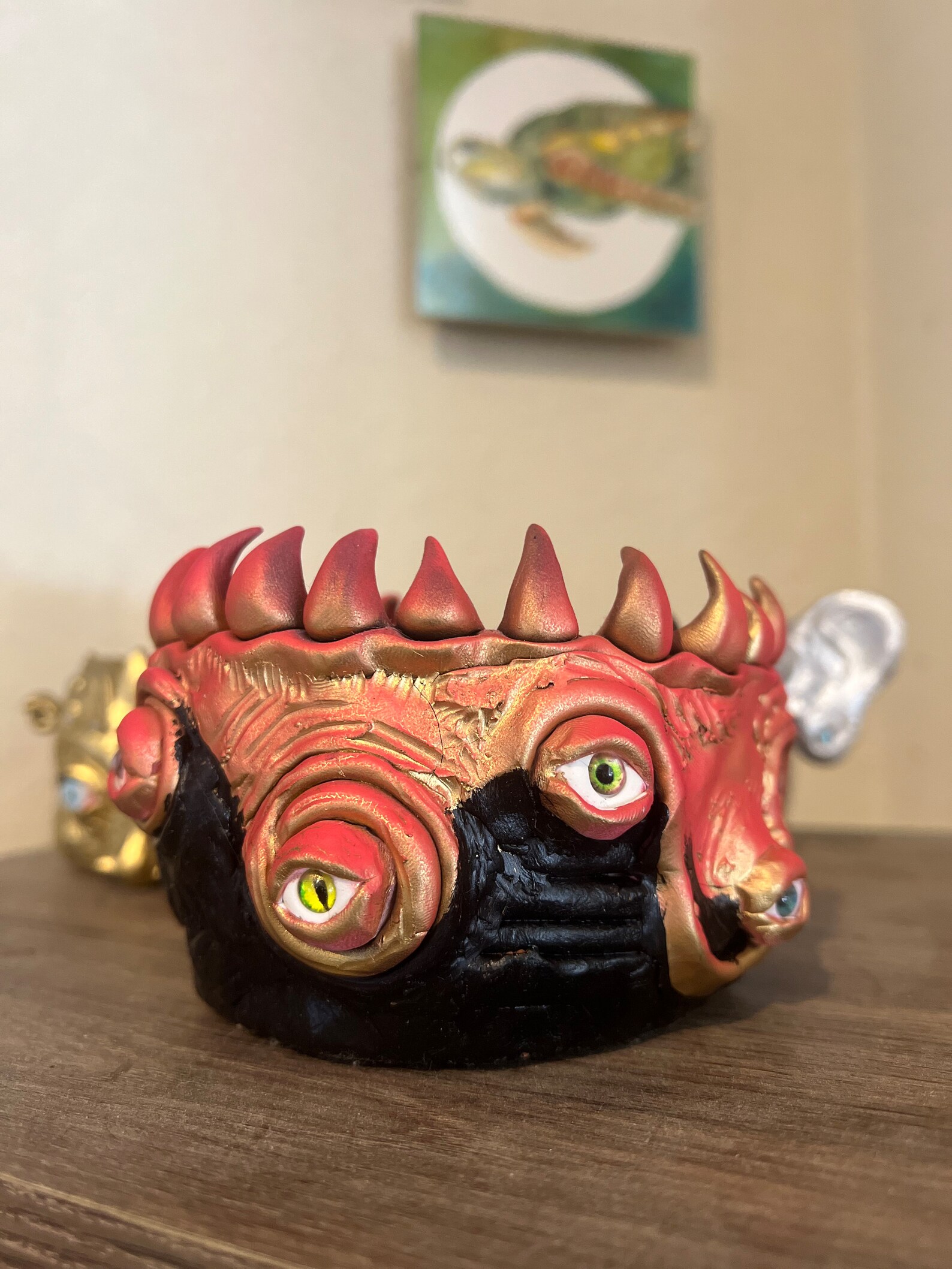 Deep Sea Monster - Squid Octopus Many Eyes Many Teeth - Polymer Clay ...