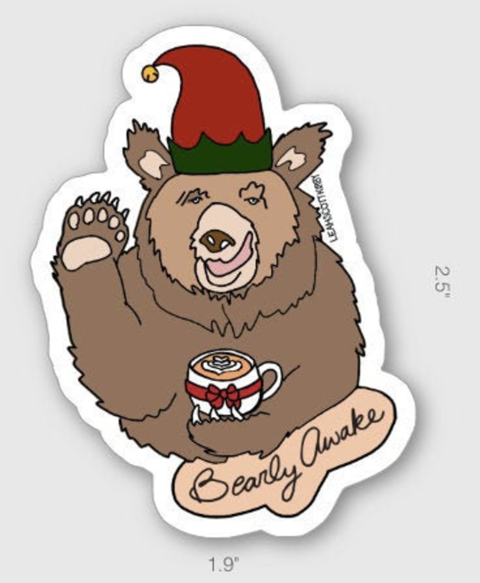 ELF Bearly Awake Bear Coffee Bumper Sticker Tahoe - Etsy