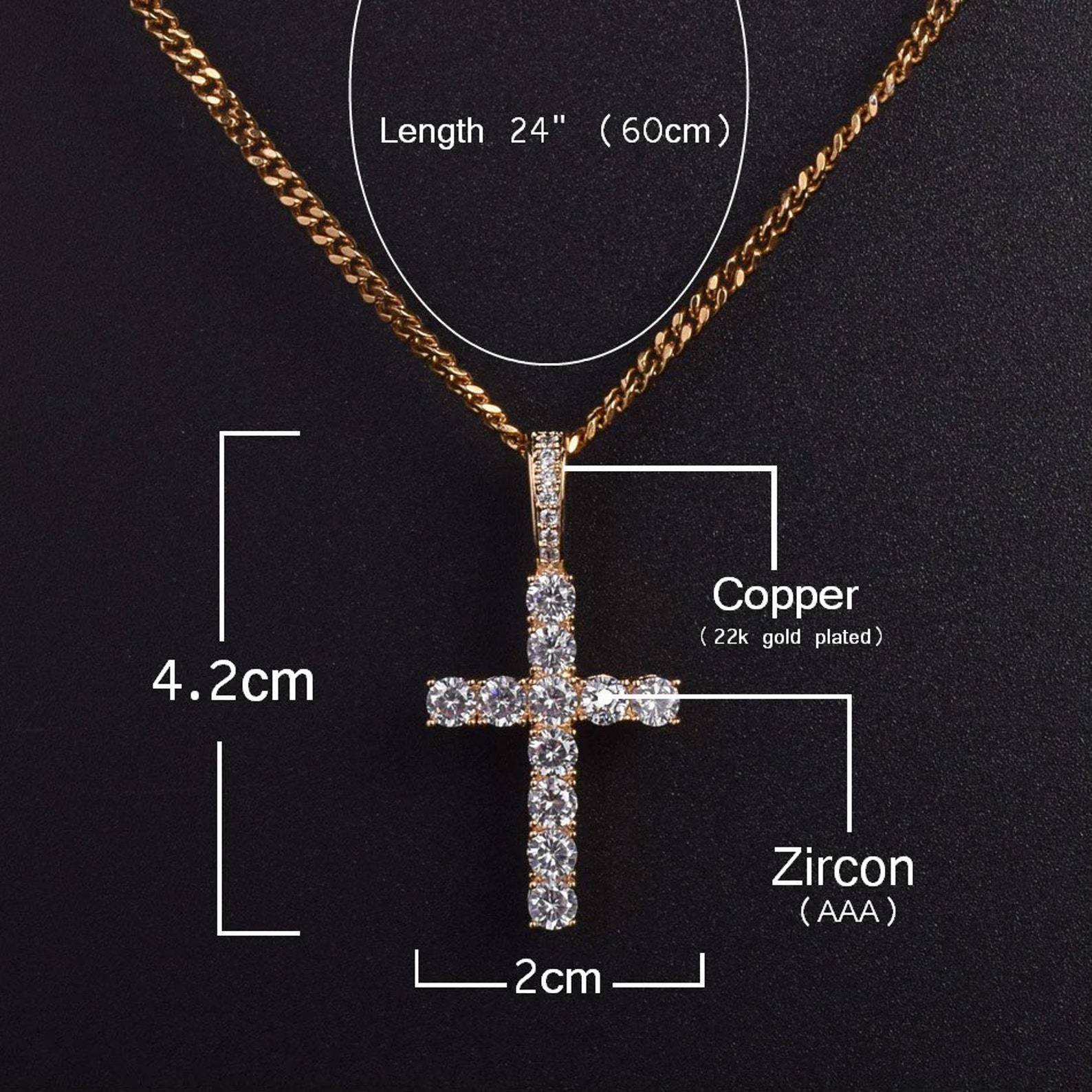 Ankh Necklace and Cross 2 Piece Set iced Zircon Ankh Cross | Etsy