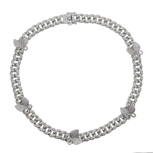 Butterfly Cuban Choker Chain Necklace Blinged Iced Cuban - Etsy