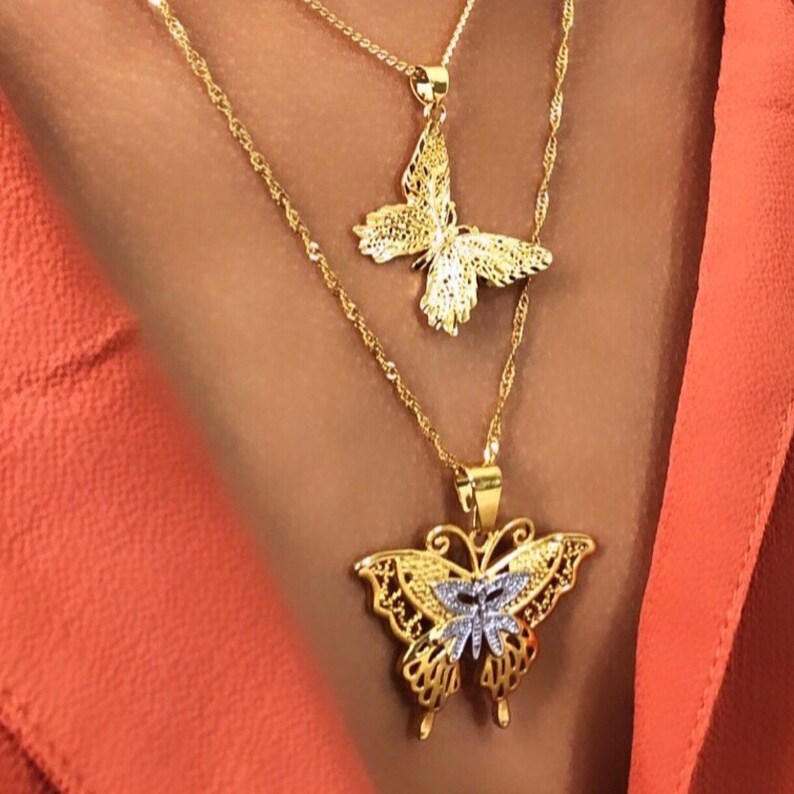 Butterfly necklace 18k gold plated butterfly necklace | Etsy