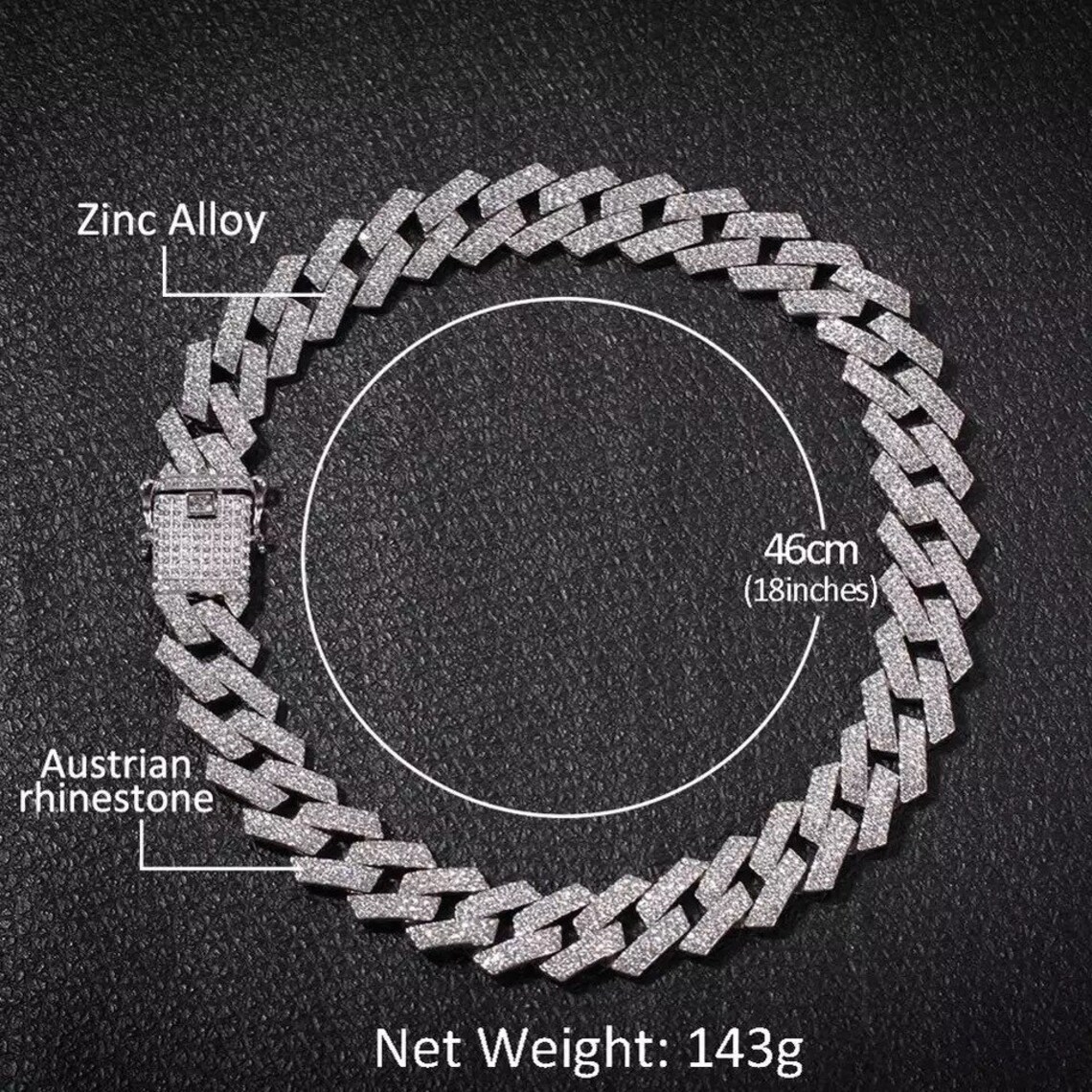 20mm Prong Cuban Link Chain Chokericed Cuban Chain Cuban - Etsy