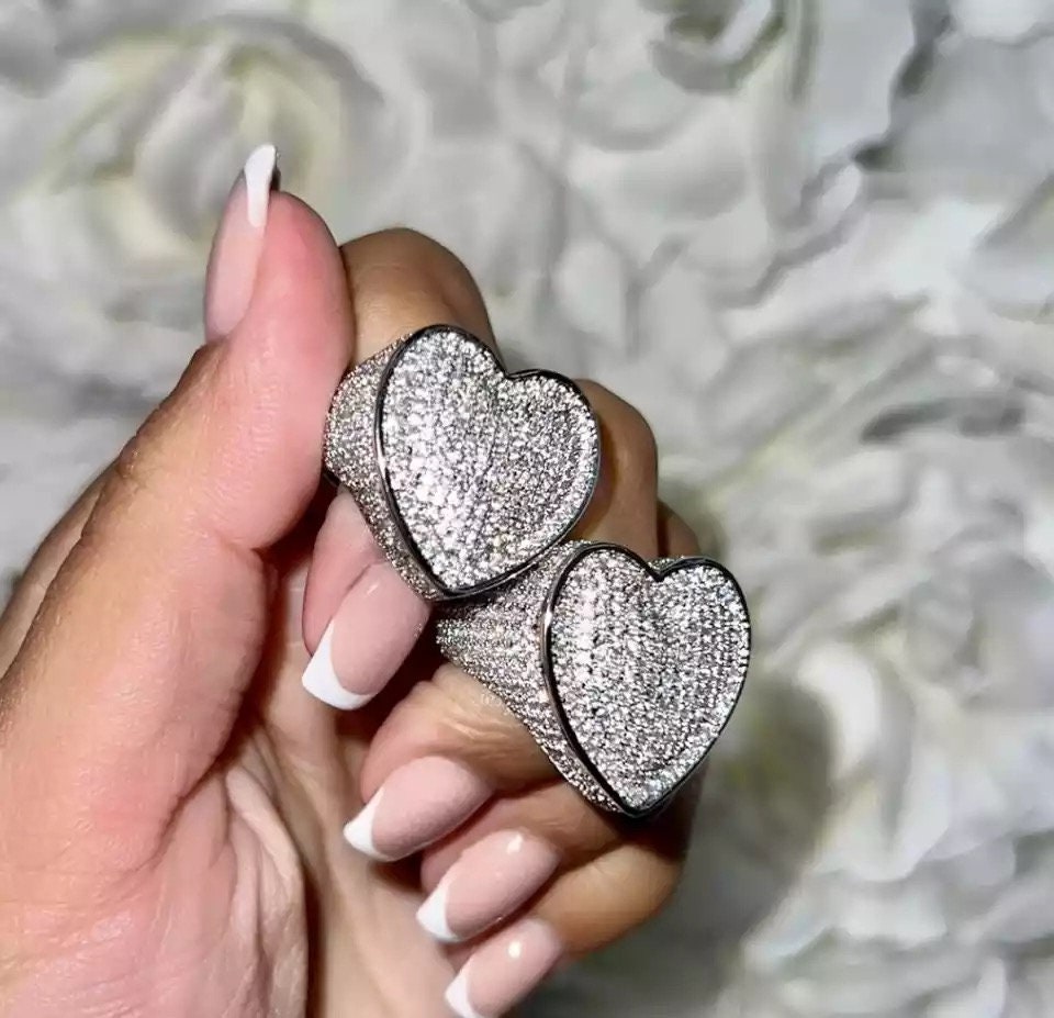 Heart Ring heart CZ Ring Luxury Ring Full Cubic Zircon - Etsy