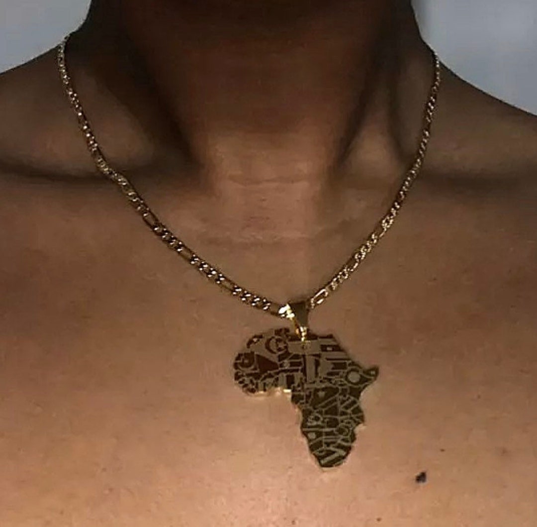 Africa Necklace ,men Africa Necklace ,gold Africa Map Pendant Necklace ...