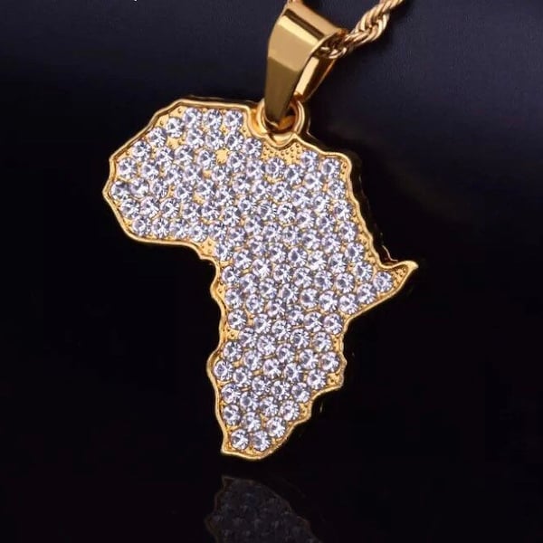 Diamond Map of Africa Pendant - Etsy
