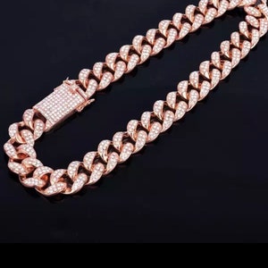 Women Cuban Choker , Cuban Link Chain , Christmas Gift , 20mm Blinged ...