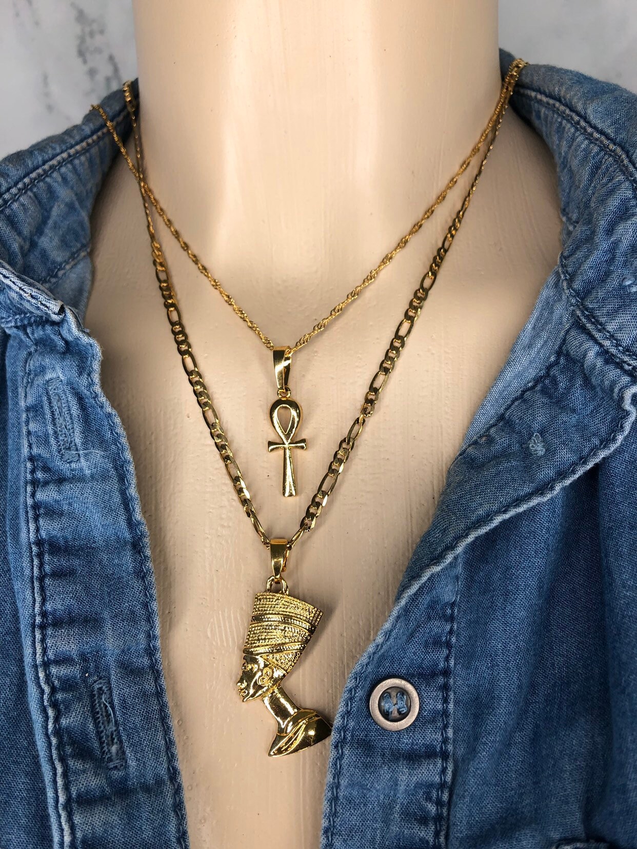 Gold Ankh Necklace 14k Gold Vermeil Sterling Silver Ankh | Etsy