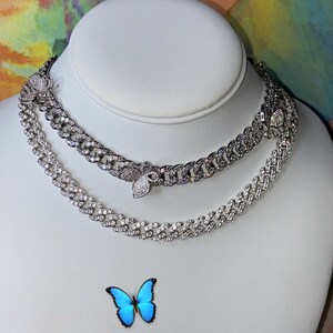 Butterfly Cuban Choker Chain Necklace Blinged Iced Cuban - Etsy