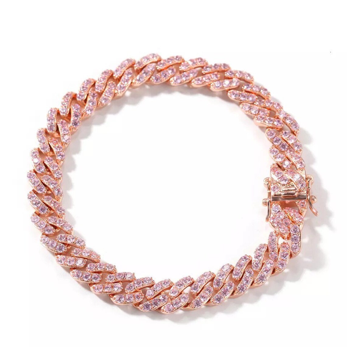 Pink Cuban Bracelet Cuban Bracelet Gift for Mom Gift for | Etsy