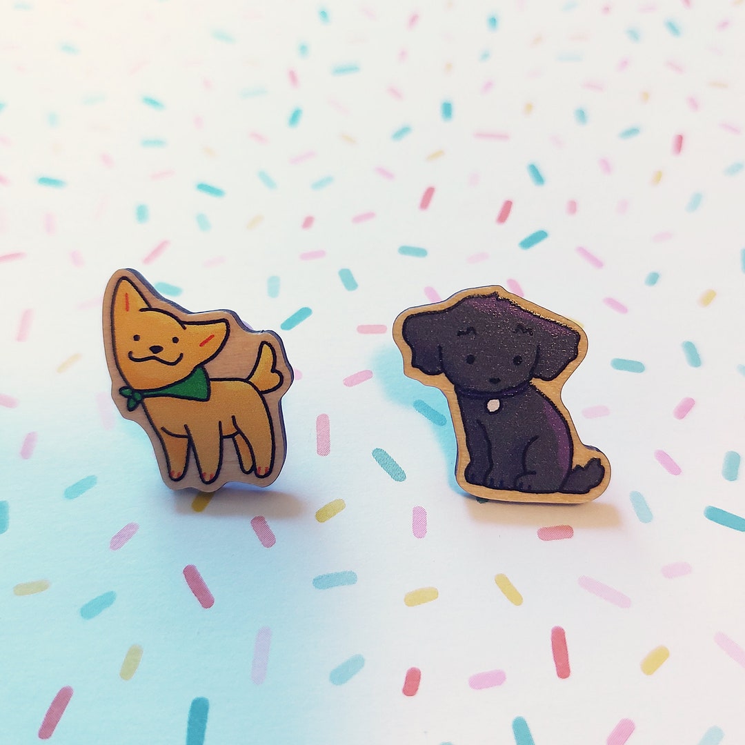 1 Inch Wood Dog Pins - Etsy