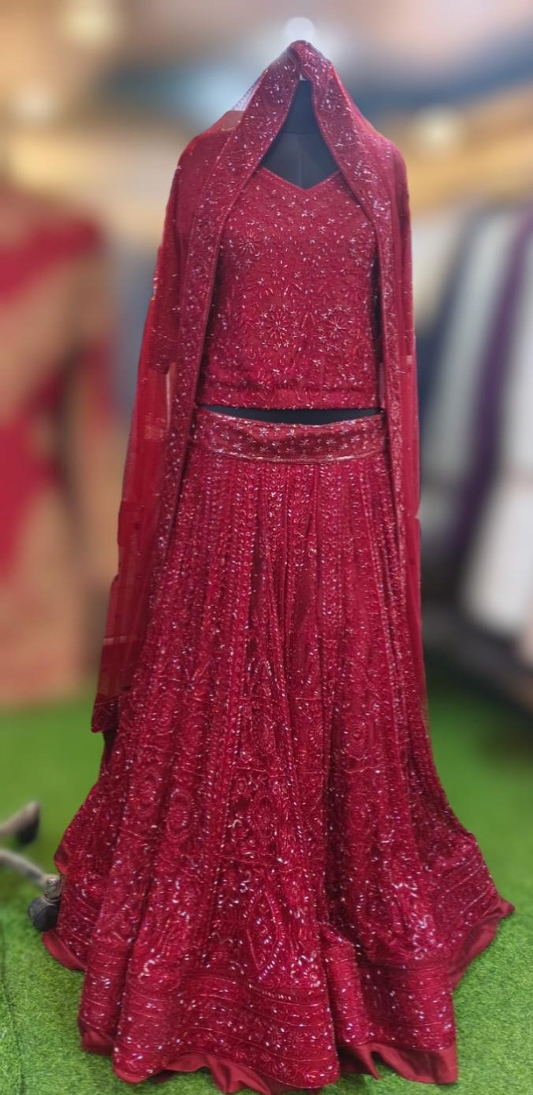 Nikkah Gharara Outfit Beautiful Color Red N Gold Work Customise Color ...