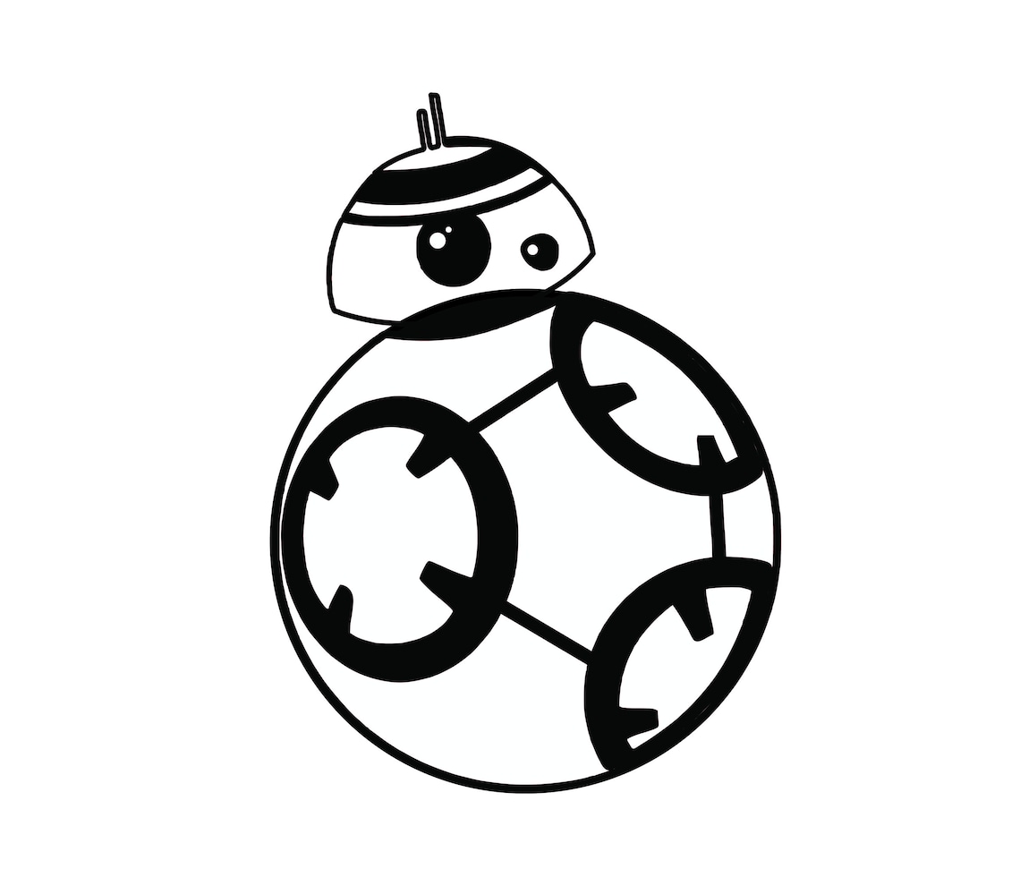 Star Wars bb8 SVG png dxf silhouette vector file | Etsy