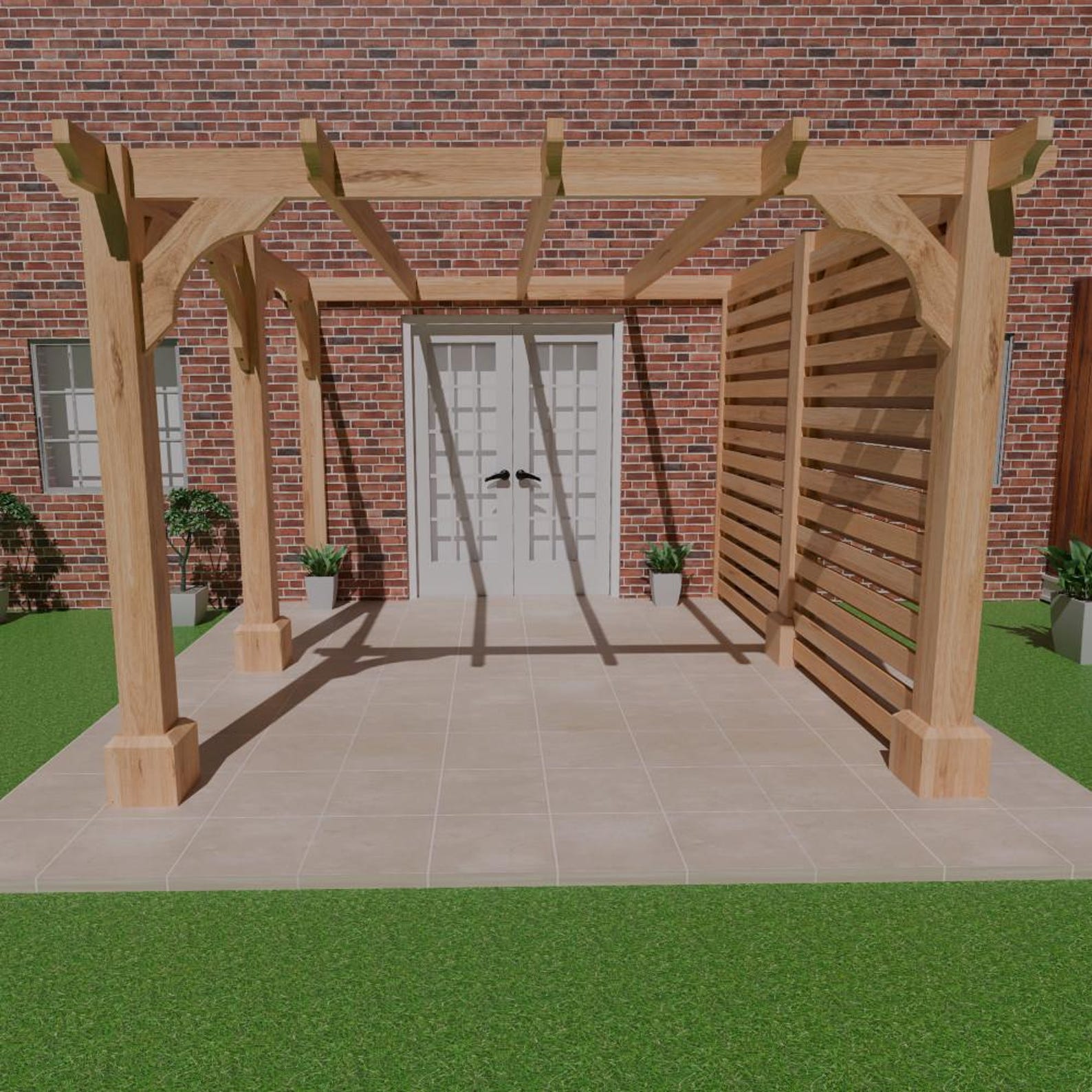 Detailed Rustic Pergola Plans With Side Trellis, Rustic Hot Tub Gazebo ...