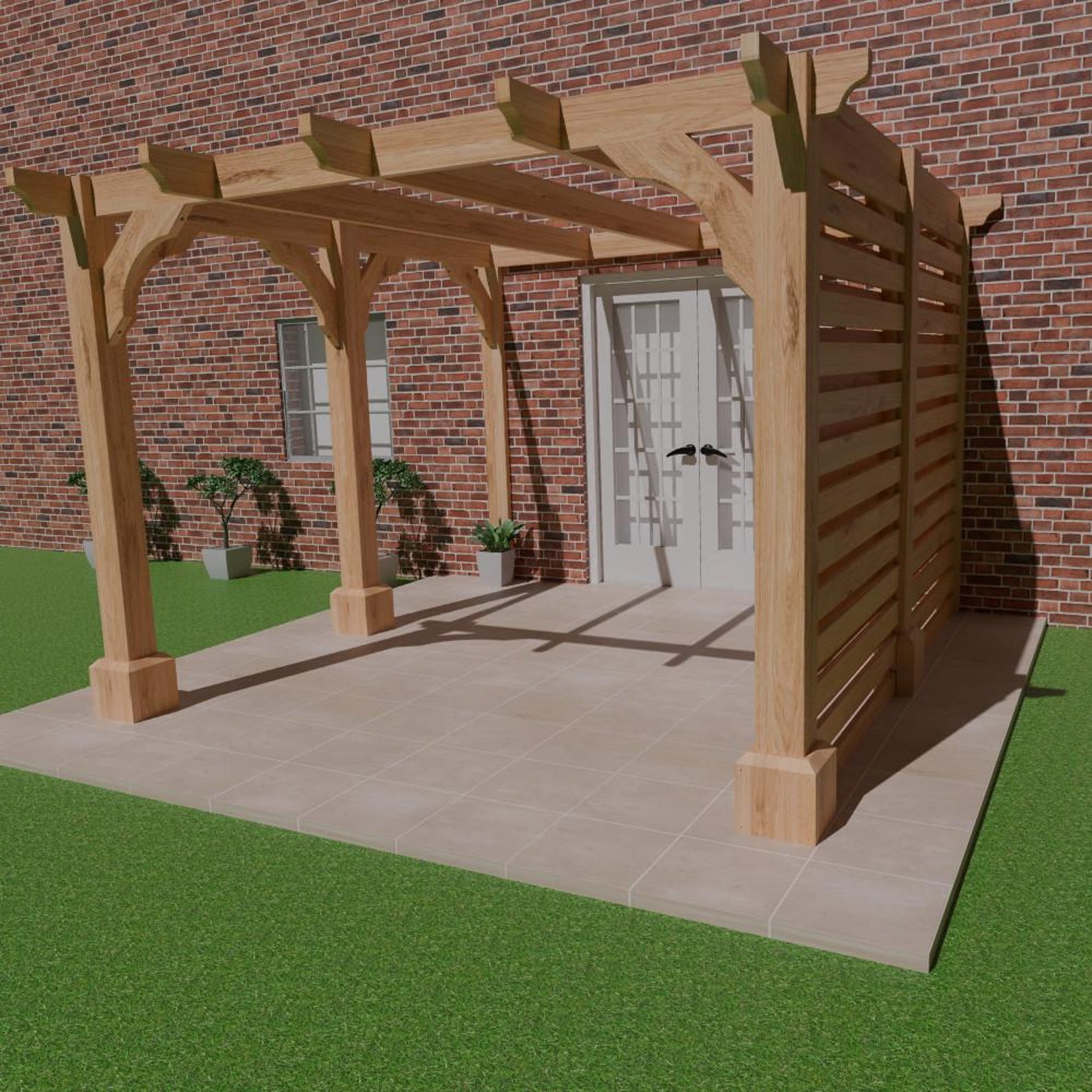 Detailed Rustic Pergola Plans With Side Trellis, Rustic Hot Tub Gazebo ...