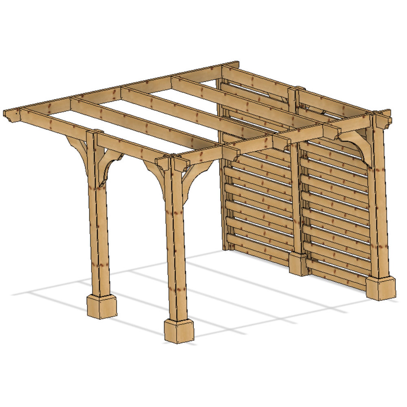 Detailed Rustic Pergola Plans With Side Trellis, Rustic Hot Tub Gazebo ...