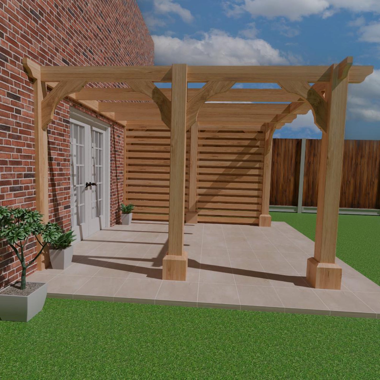 Detailed Rustic Pergola Plans With Side Trellis, Rustic Hot Tub Gazebo ...