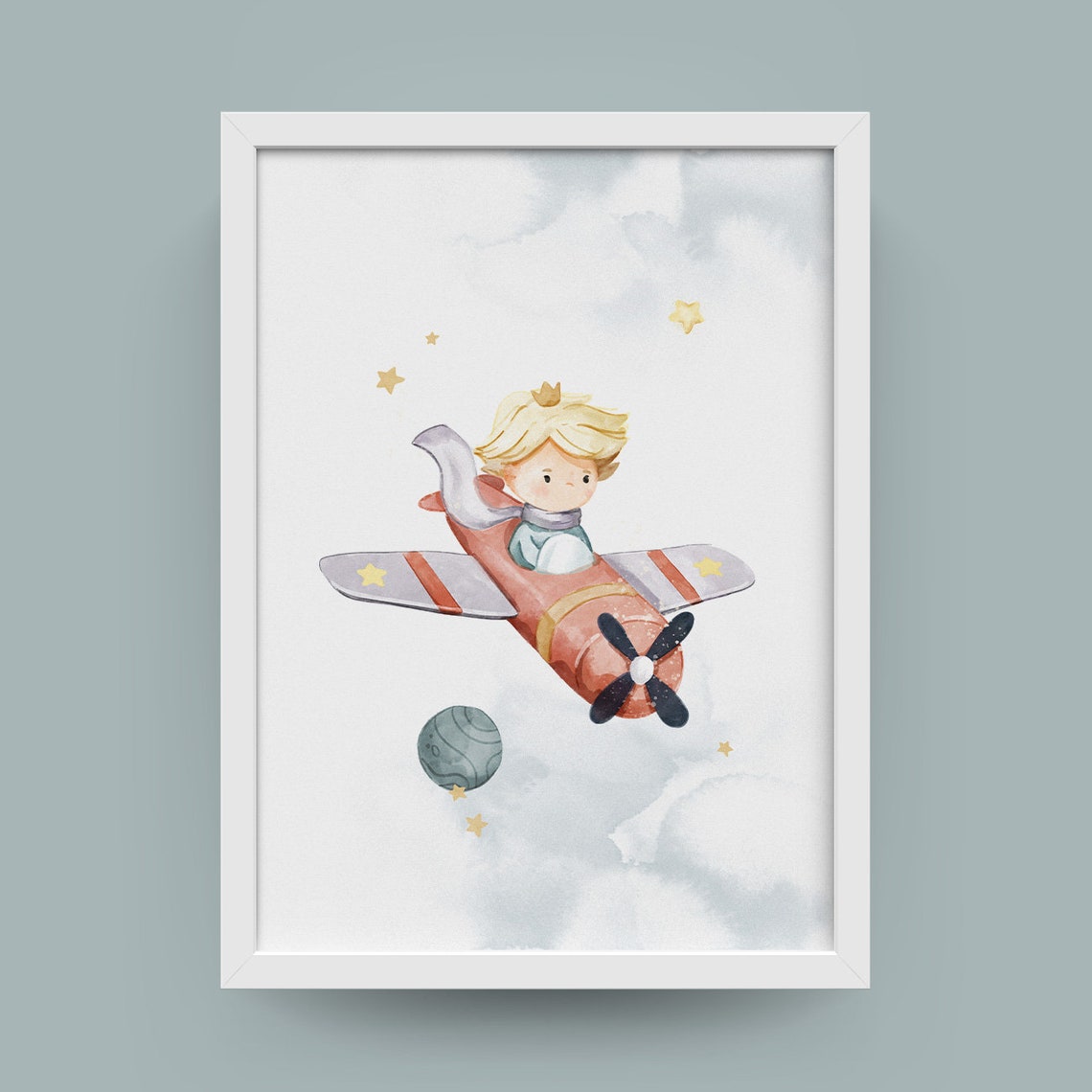 The Little Prince PRINTABLE Art Watercolor Print Nursery - Etsy