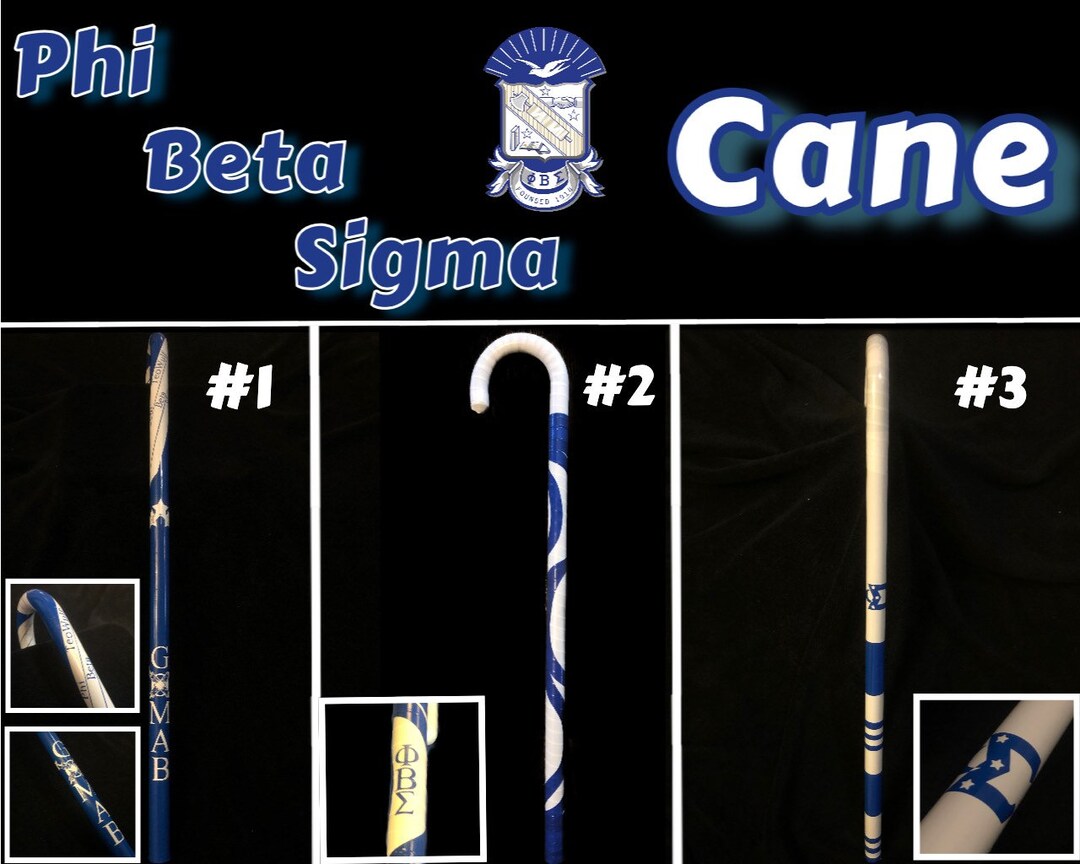 Sigma Cane Cane Blue White Cane Blue Phi GOMAB Cane - Etsy
