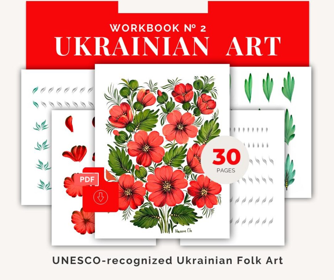 Petrykivka Painting Coloring Pages | 30 Printable Sheets | Ukrainian ...