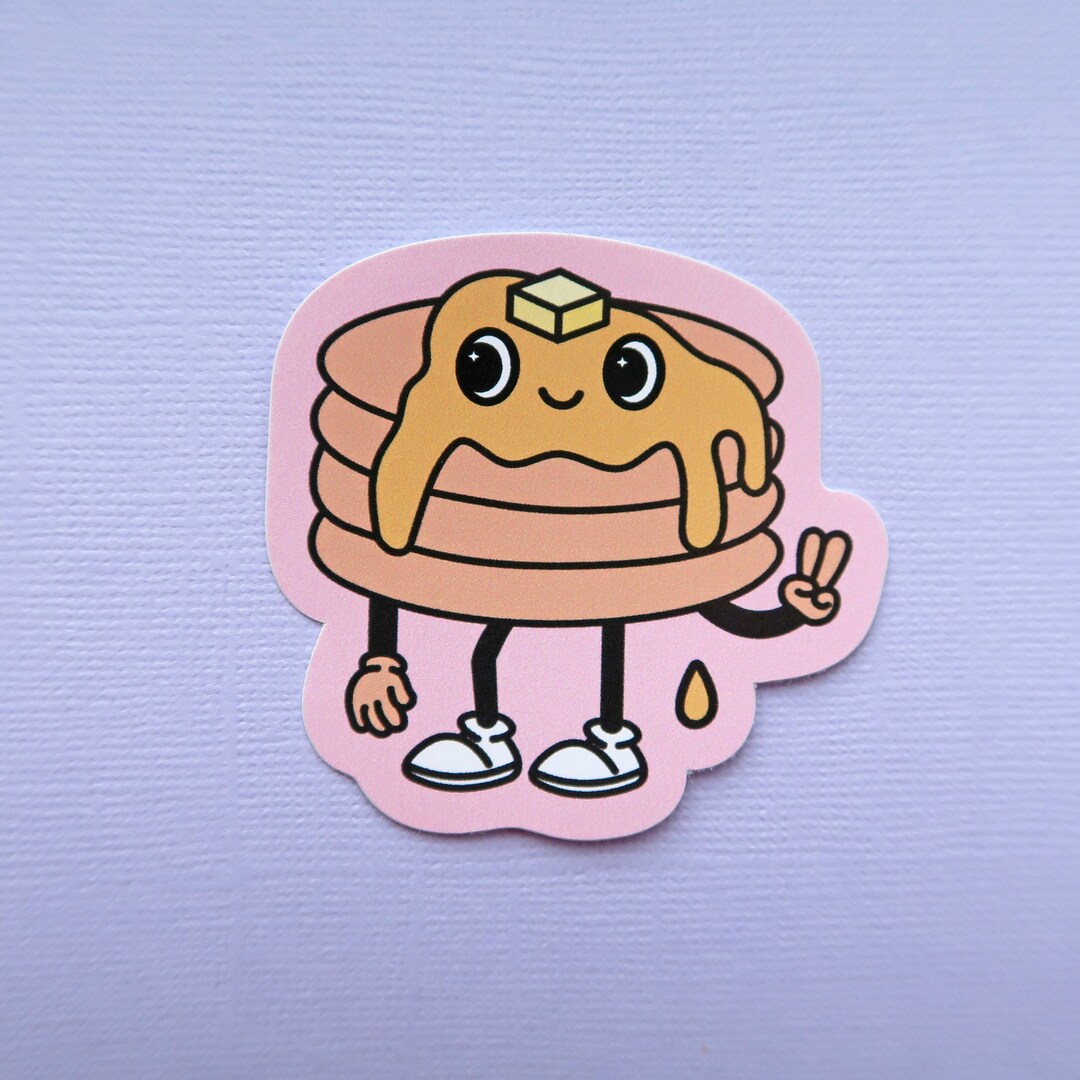 Pancake Mascot Die Cut Sticker Pancake Sticker/cute Sticker/kawaii ...