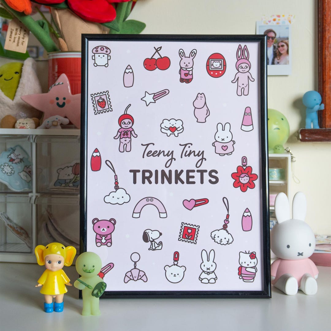 Teeny Tiny Trinkets Art Print- Trinket Print/trinket Lover/cute Kawaii ...
