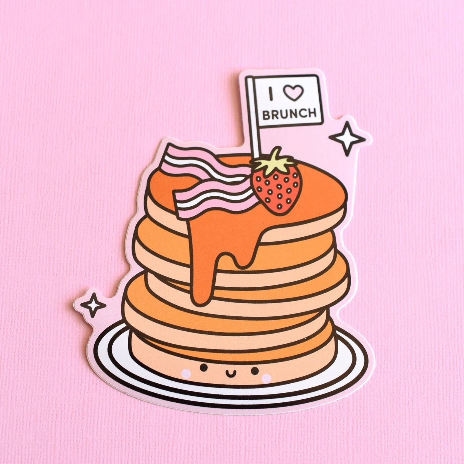 Pancake Stack Die Cut Sticker- Cute Sticker/brunch Sticker/ Kawaii ...