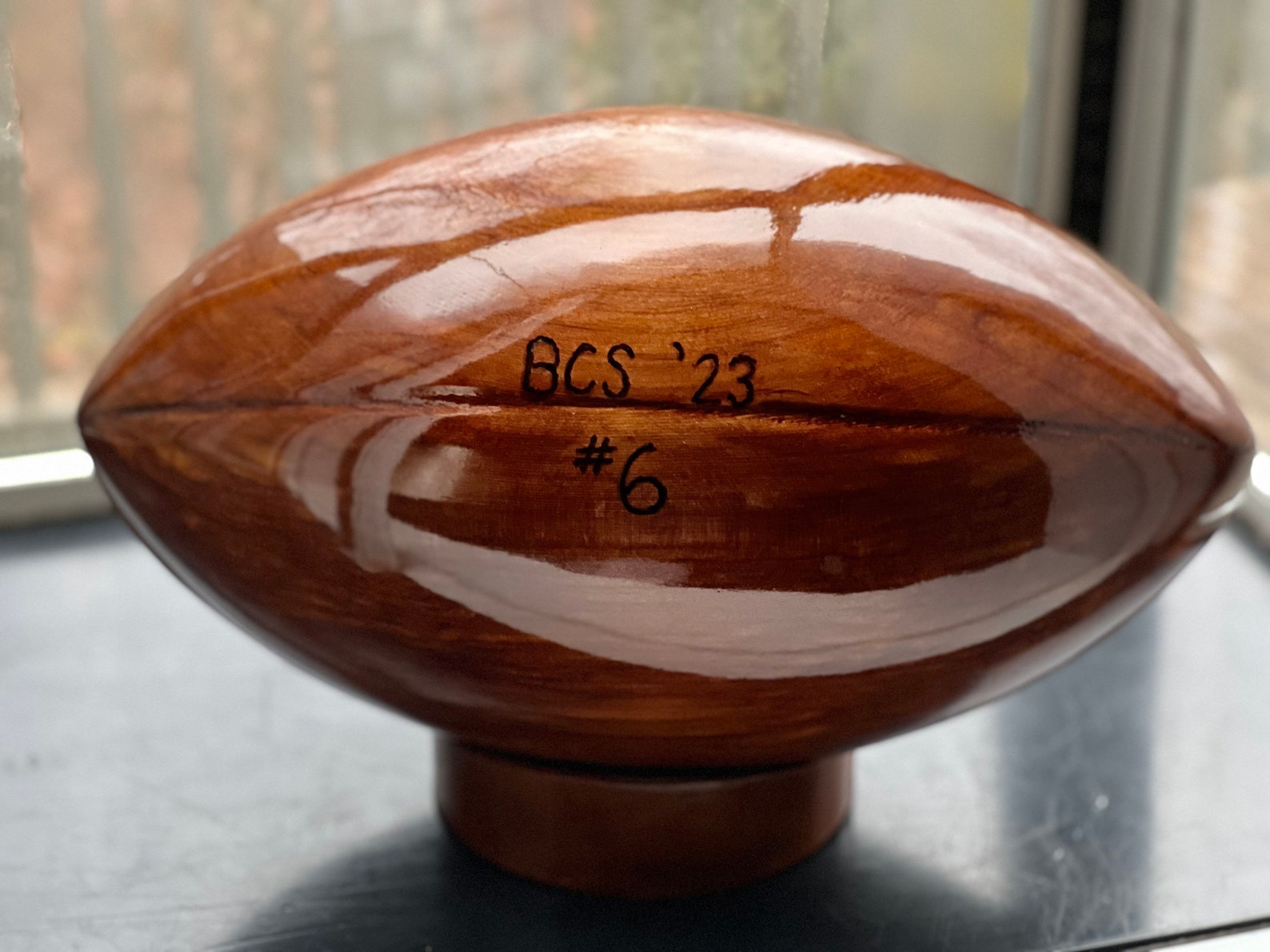 Engraved Custom Solid Cedar Wooden Football With Your Favorite - Etsy