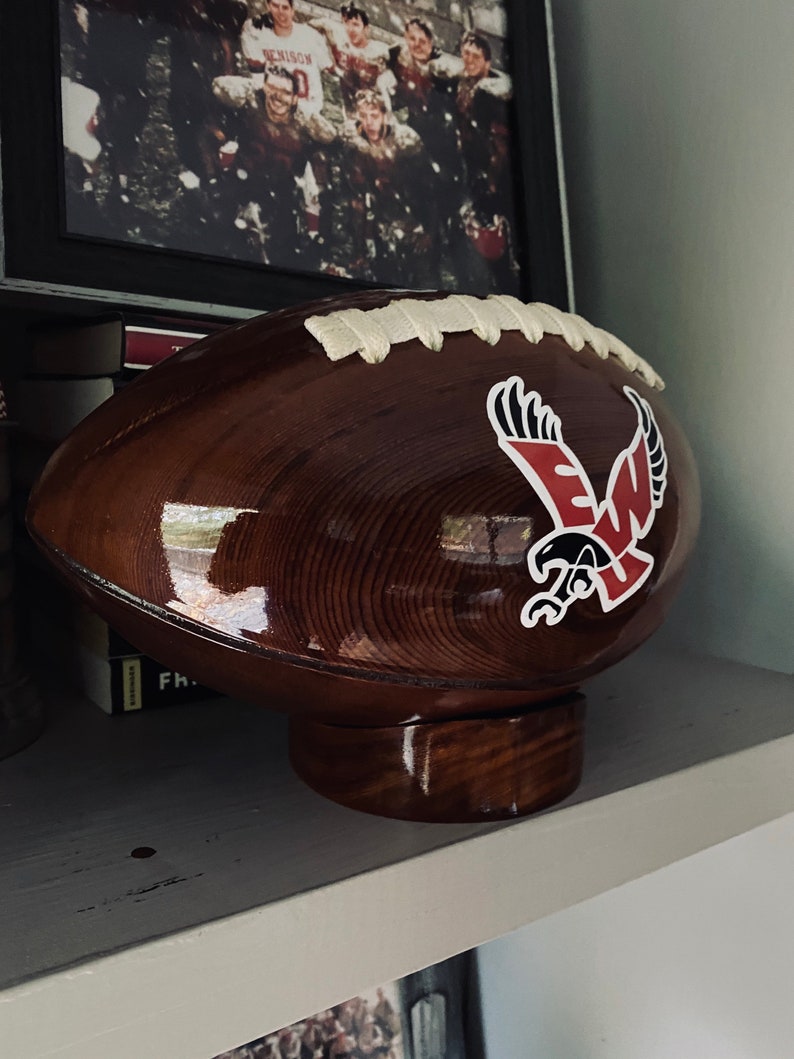 Own your very own custom solid cedar wooden football with your | Etsy