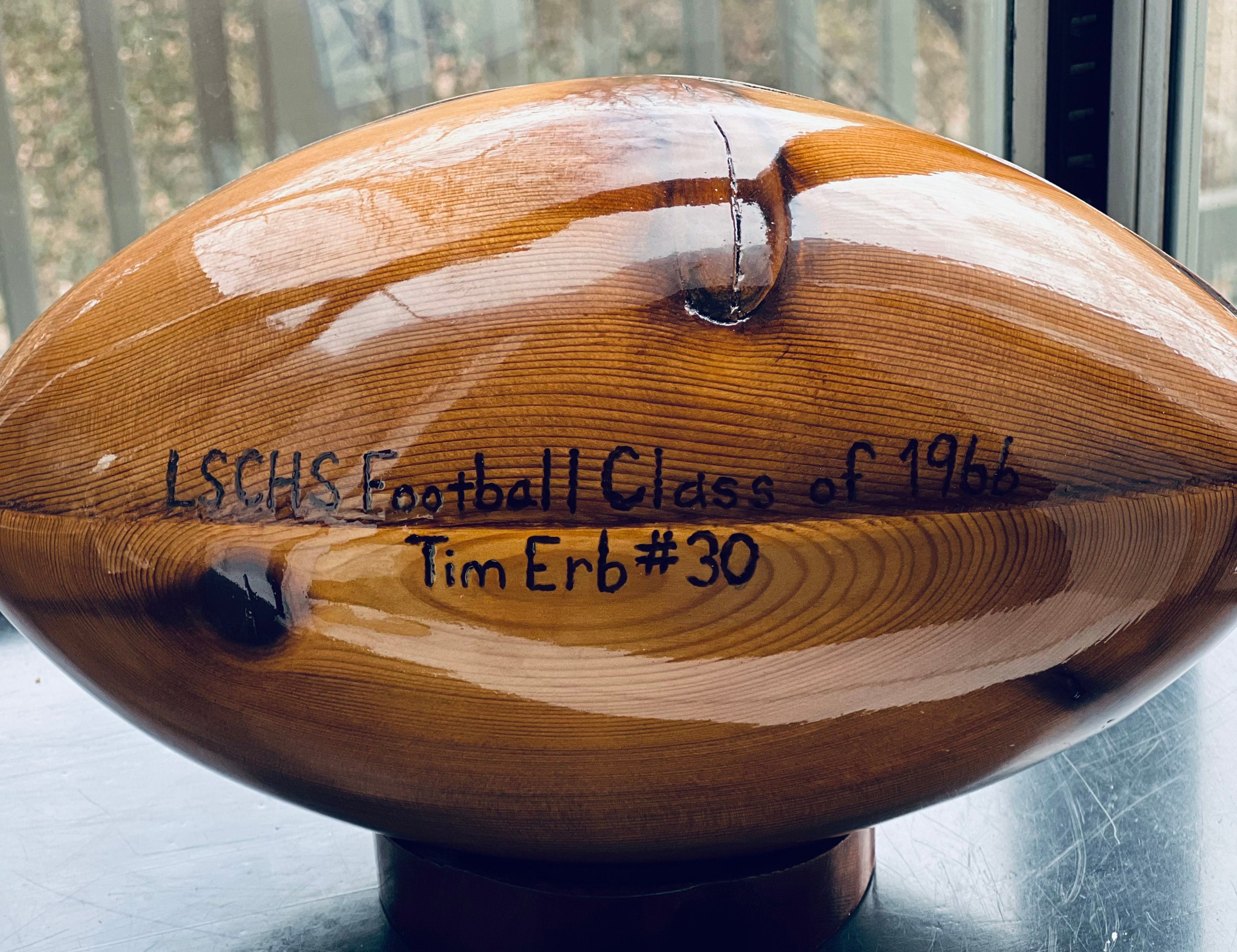 Engraved Custom Solid Cedar Wooden Football With Your Favorite Team ...