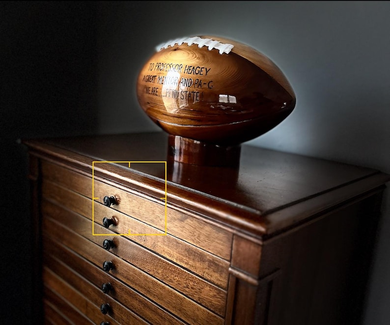 Engraved Custom Solid Cedar Wooden Football With Your Favorite Team ...