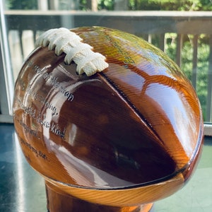 Engraved Custom Solid Cedar Wooden Football With Your Favorite - Etsy