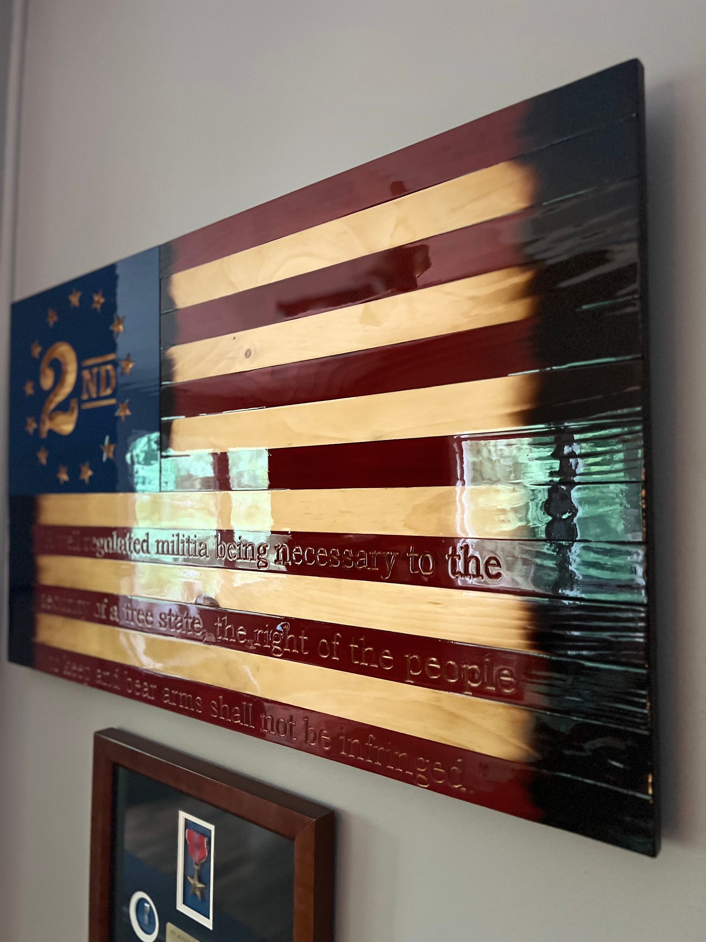 Engraved Custom US Flag. Choose Any Style. - Etsy