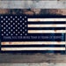 The thin Red/blue Line Rustic Flag - Etsy