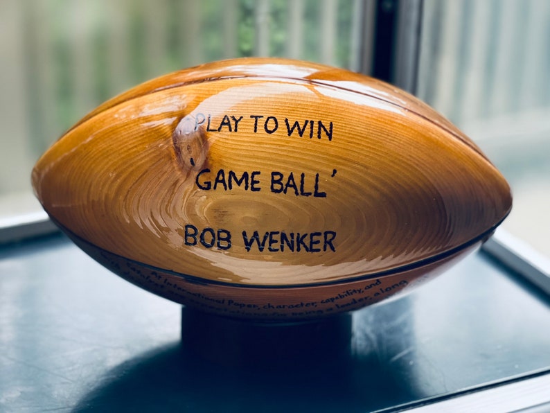 Engraved Custom Solid Cedar Wooden Football With Your Favorite - Etsy