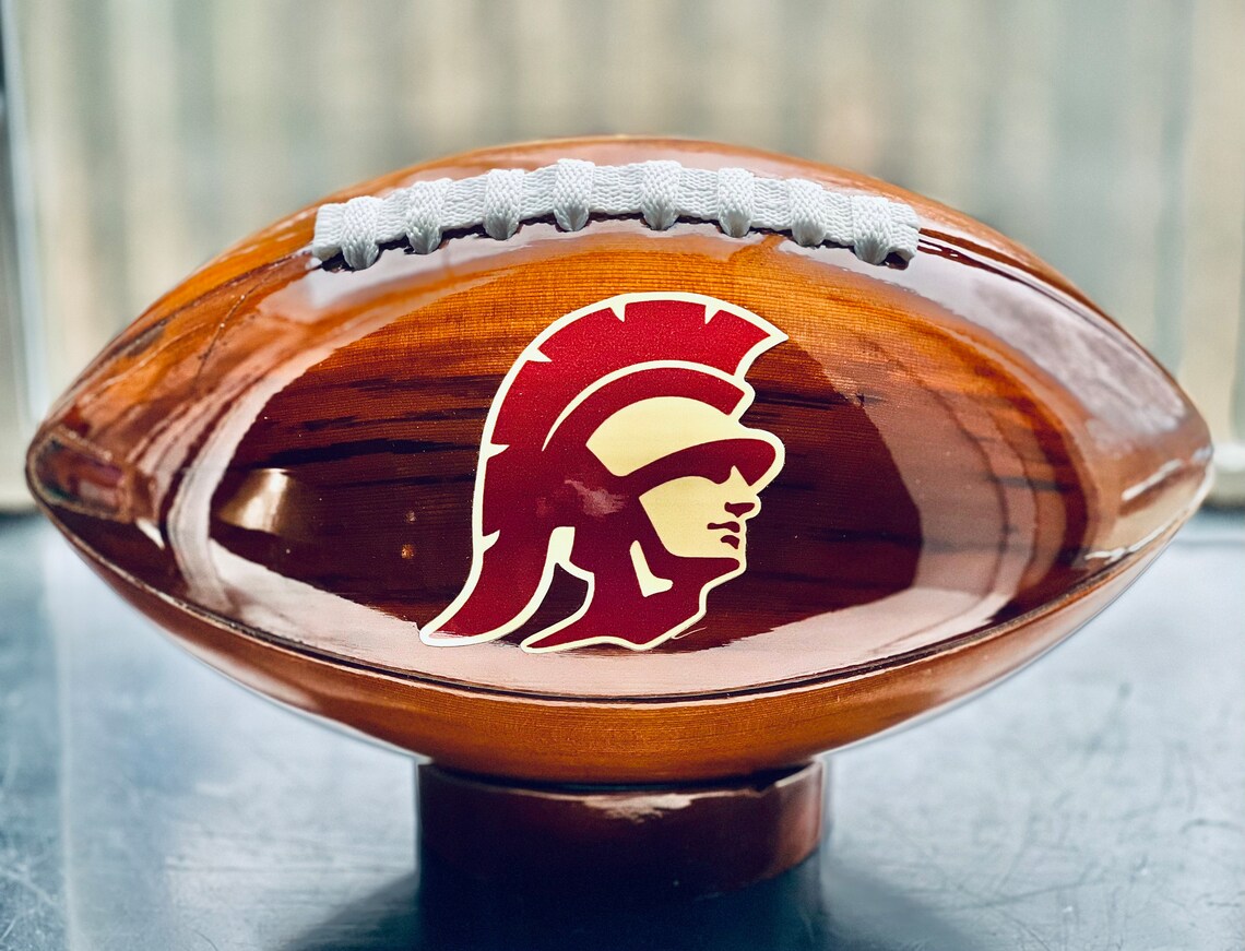 Own Your Very Own Custom Solid Cedar Wooden Football With Your Favorite ...
