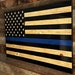 The thin Red/blue Line Rustic Flag - Etsy