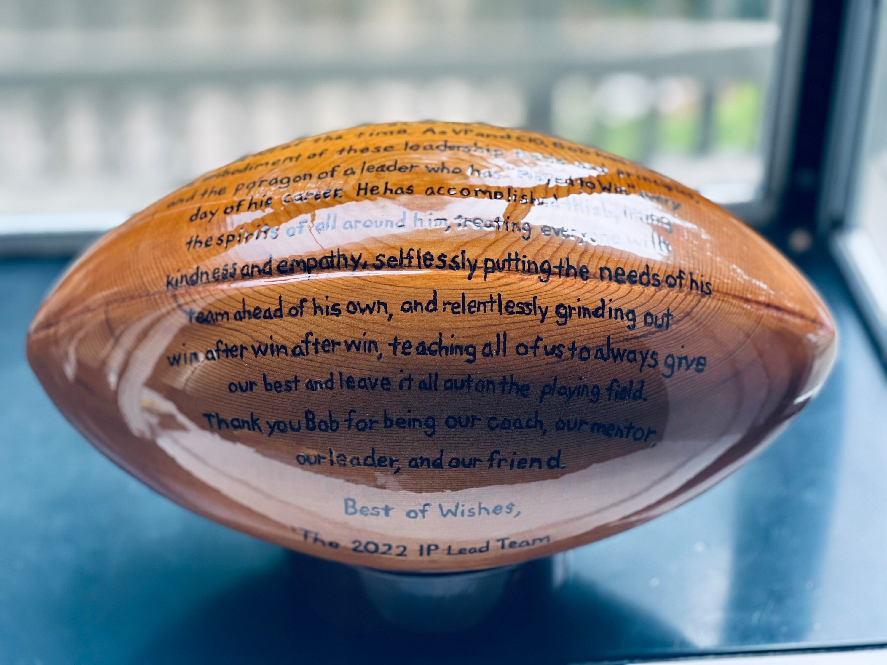 Engraved Custom Solid Cedar Wooden Football With Your Favorite Team ...